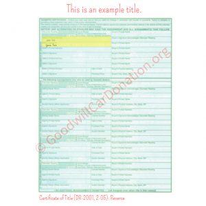 How To Sign Your Colorado Title For Vehicle Donation