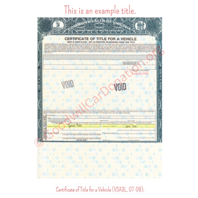 How To Sign Your Virginia Title | Goodwill Car Donations