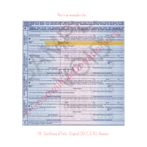 Texas Vehicle Title Transfer | Texas Title Information