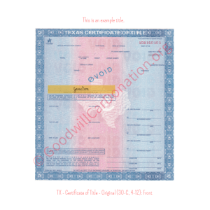 Texas Vehicle Title Transfer | Texas Title Information