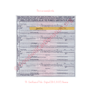 Texas Vehicle Title Transfer | Texas Title Information