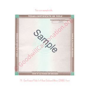 Texas Vehicle Title Transfer | Texas Title Information