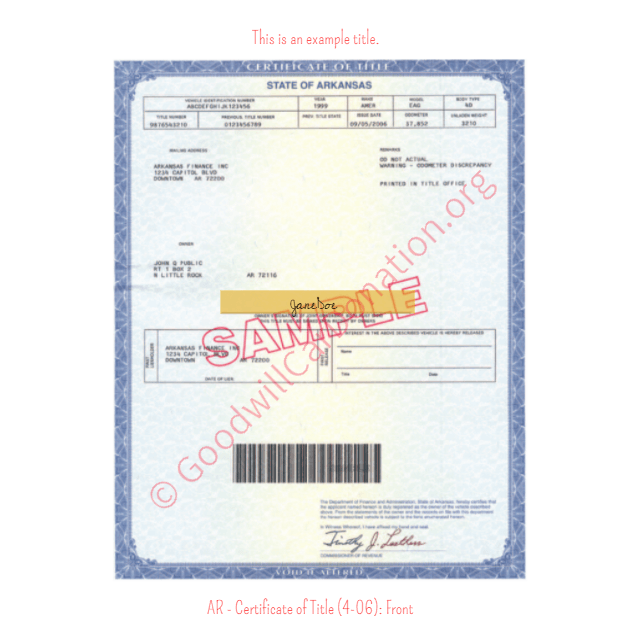 How To Sign Your Arkansas Vehicle Title - Goodwill Car Donation How To Sign Your Arkansas Vehicle Title - Goodwill Car Donation
