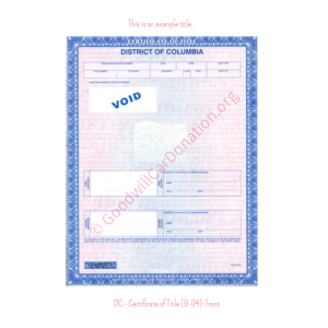 How To Sign Your District of Columbia Vehicle Title