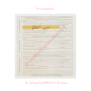 How To Sign Your District of Columbia Vehicle Title