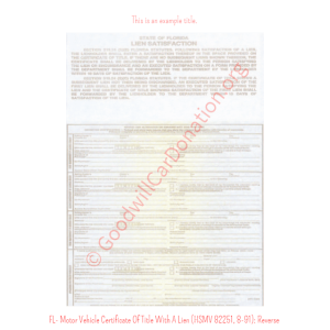 How To Sign Your Florida Vehicle Title | Goodwill Car Donations