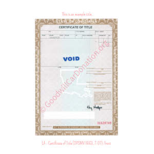 How To Sign Your Louisiana Vehicle Title - Goodwill Car Donation