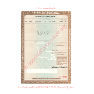 How To Sign Your Louisiana Vehicle Title - Goodwill Car Donation