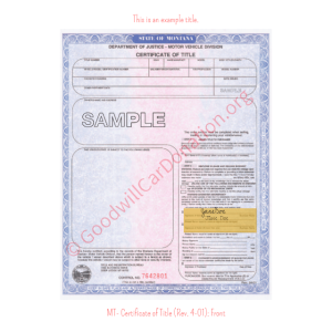 How To Sign Your Montana Vehicle Title - Goodwill Car Donation