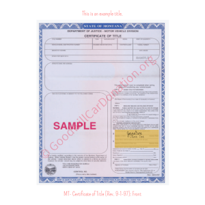 How To Sign Your Montana Vehicle Title - Goodwill Car Donation