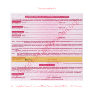 How To Sign Your New Jersey Title - Goodwill Car Donation