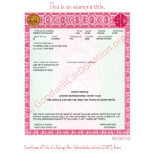 How To Sign Your South Carolina Title For Car Donation