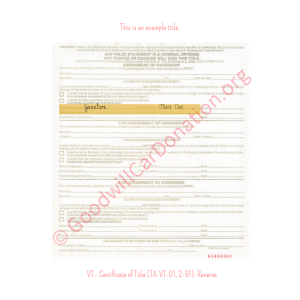 How To Sign Your Vermont Vehicle Title - Goodwill Car Donation