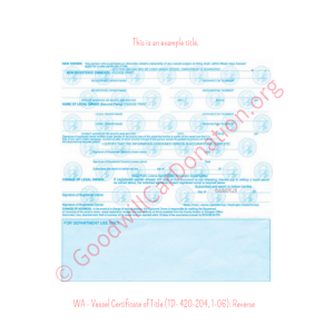 How To Sign Your Washington Vehicle Title - Goodwill Car Donation